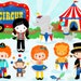 CIRCUS KIDS - Digital Clipart Set, Circus Clipart, Clowns Clipart ...