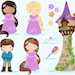 PRINCESS TOWER Digital Clipart Set, Princess Clipart, Fairytale Clipart ...