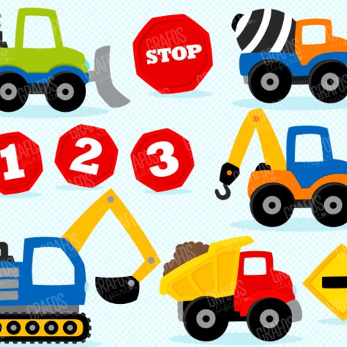 UNDER CONSTRUCTION Digital Clipart Set Construction | Etsy