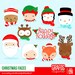 CHRISTMAS FACES Digital Clipart Set Merry Christmas | Etsy