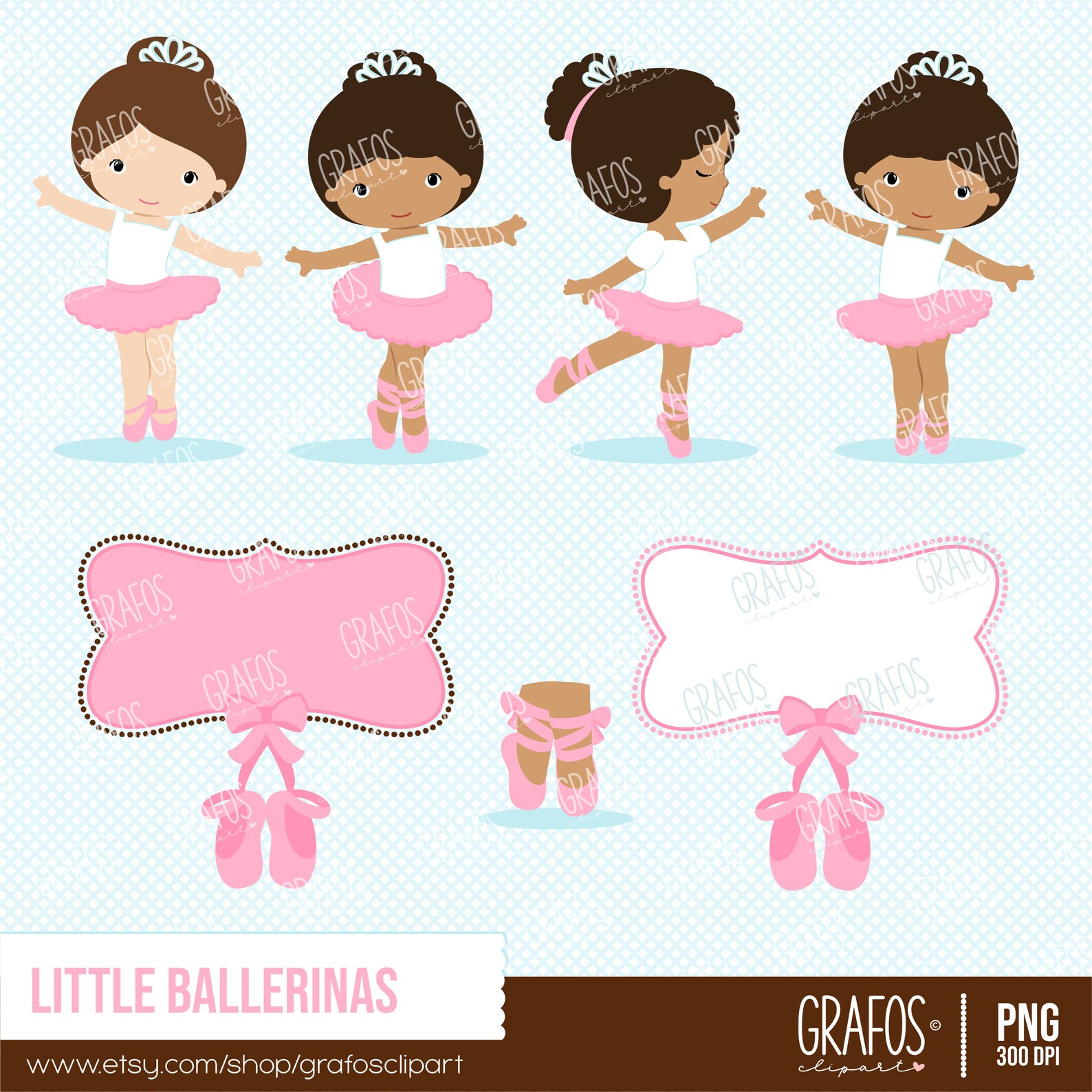 LITTLE BALLERINAS Digital Clipart Set Ballerina Clipart - Etsy