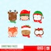 CHRISTMAS FACES Digital Clipart Set, Merry Christmas Clipart, Holidays ...