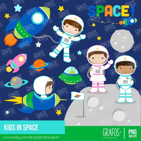 Space Kids Clip Art