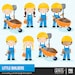 LITTLE BUILDERS - Digital Clipart Set, Builder Clipart, Construction ...