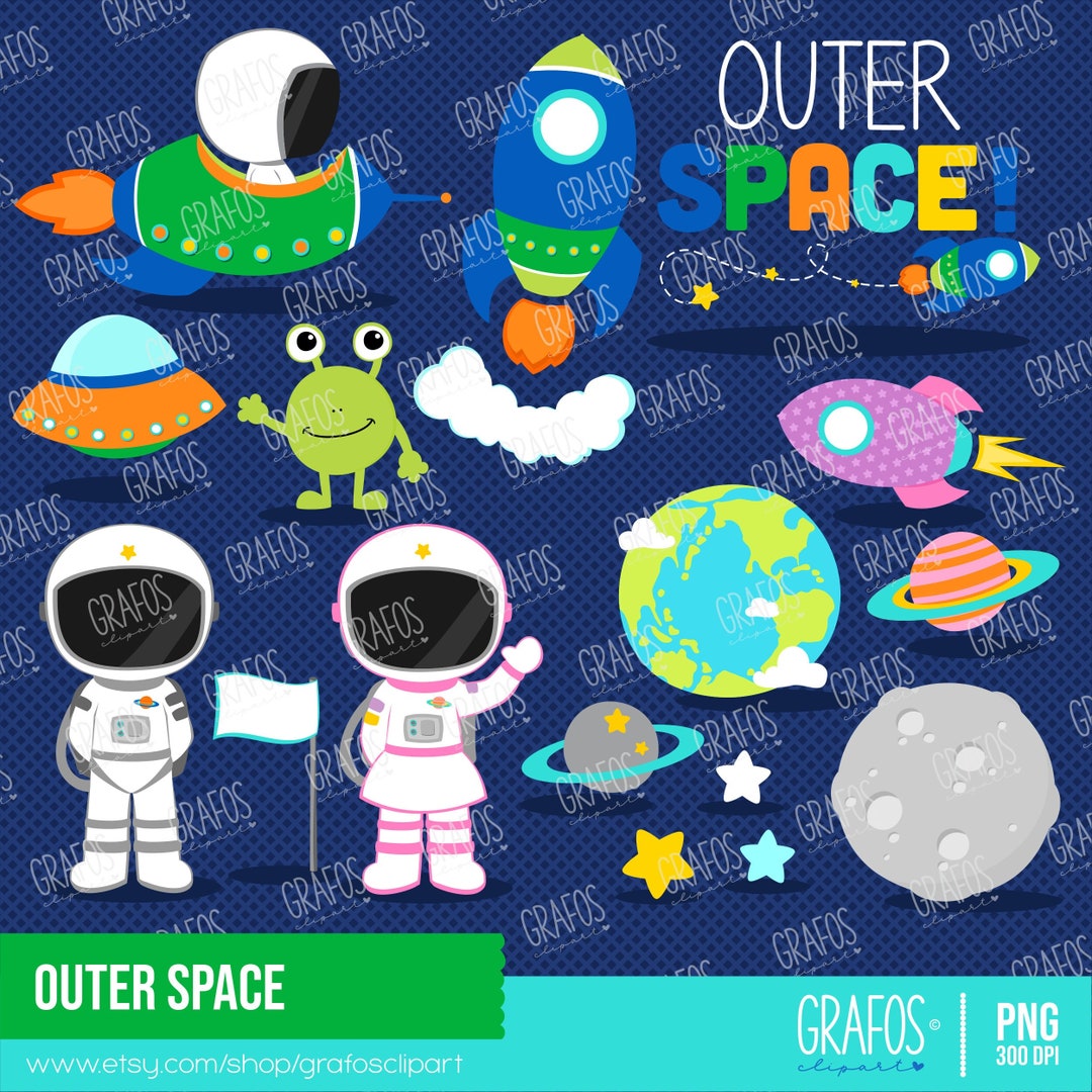 OUTER SPACE - Digital Clipart Set, Space Clipart, Astronauts Clipart ...