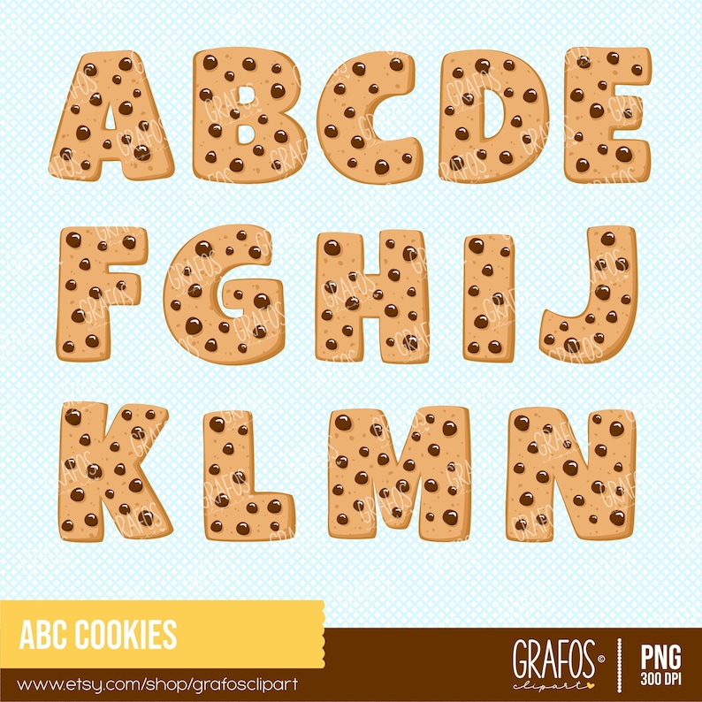ABC COOKIES - Digital Clipart Set, Cookies Clipart, Alphabet Clipart - Etsy