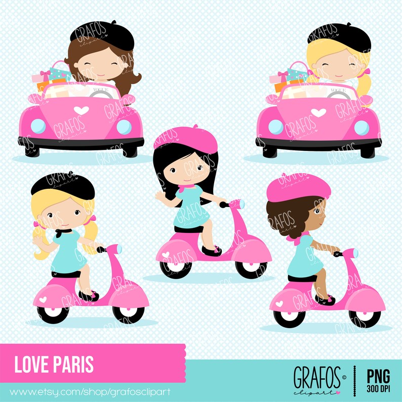 LOVE PARIS Digital Clipart Set Paris Clipart Eiffel Tower - Etsy