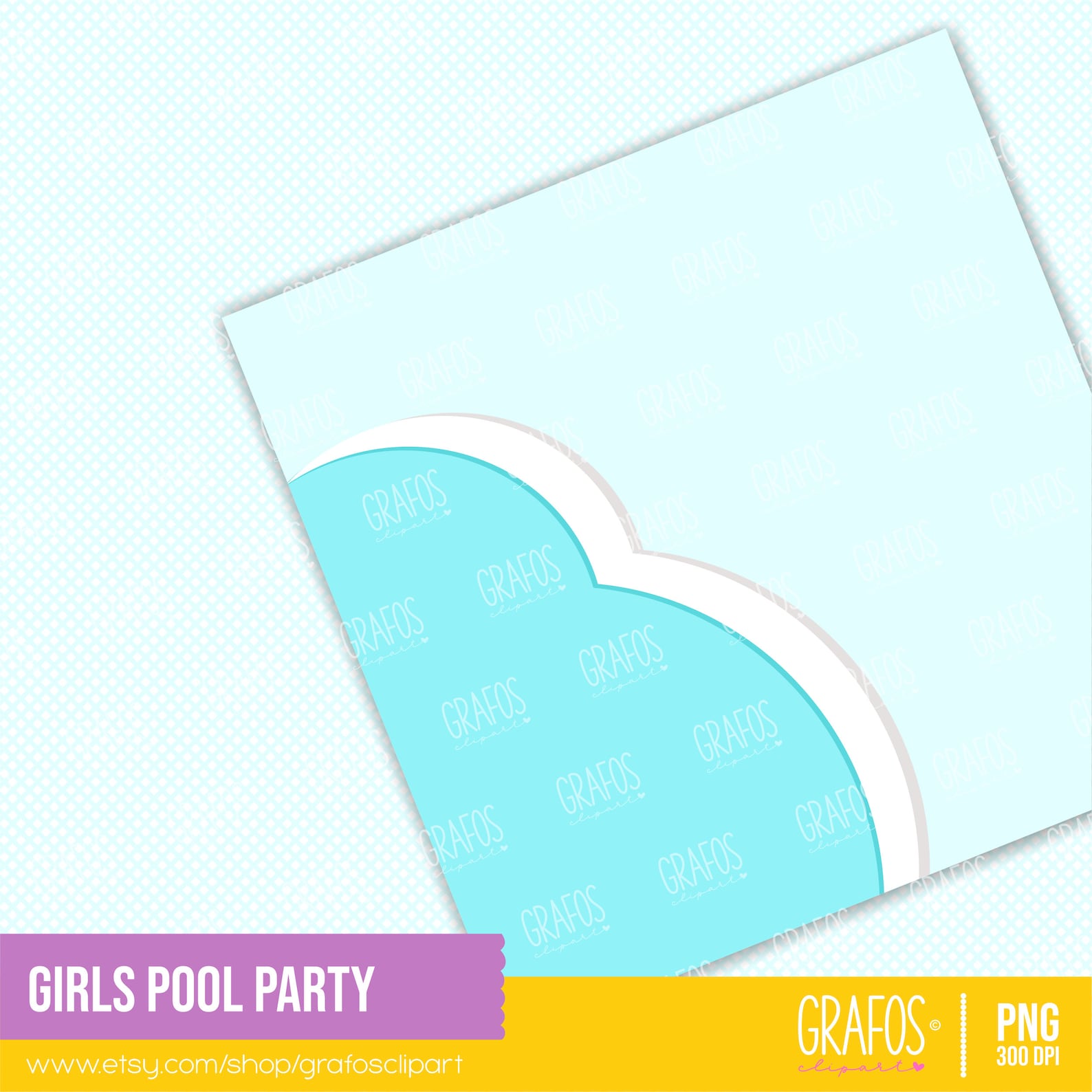 GIRLS POOL PARTY Digital Clipart Set Pool Clipart Summer - Etsy