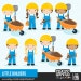 LITTLE BUILDERS Digital Clipart Set Builder Clipart | Etsy UK