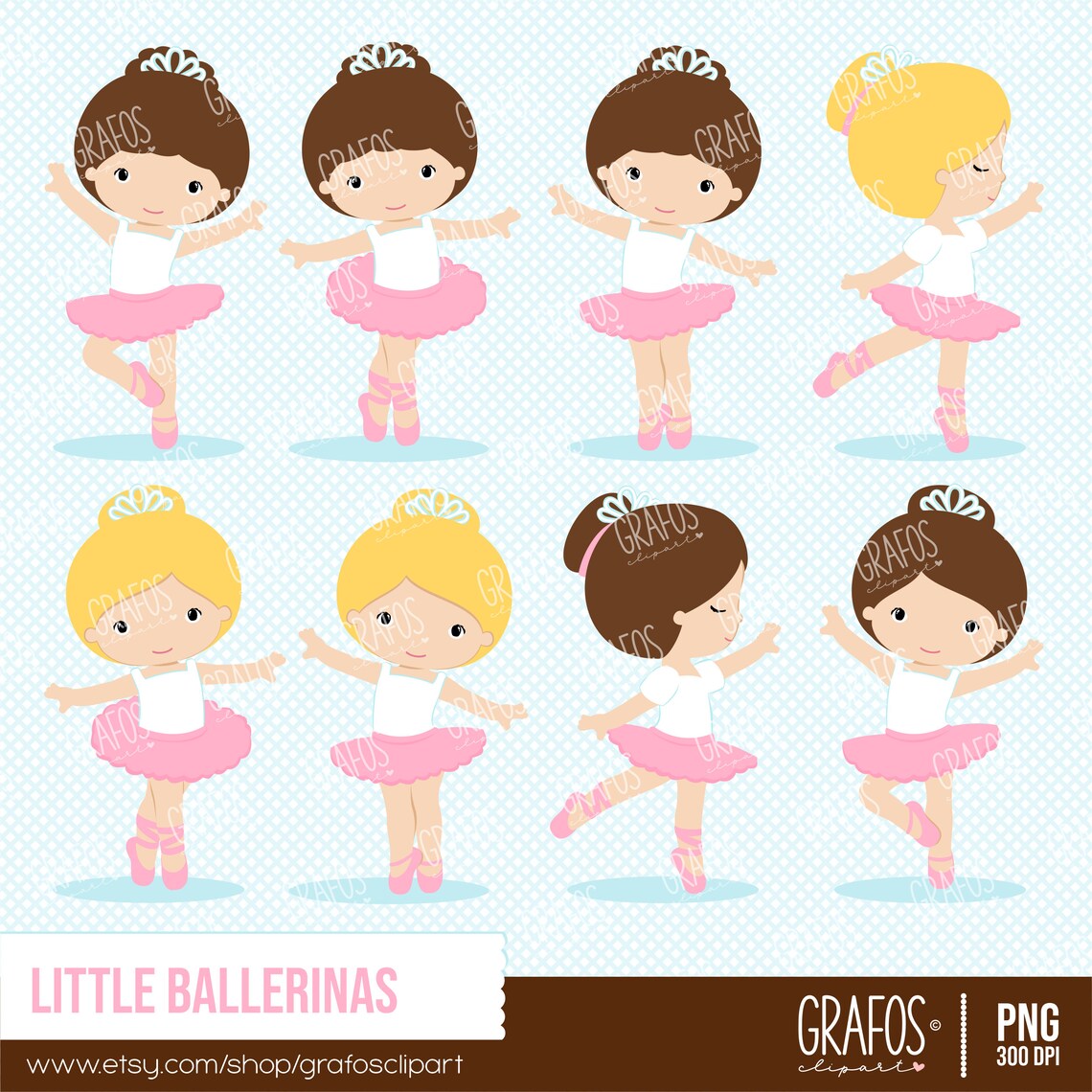 LITTLE BALLERINAS Digital Clipart Set Ballerina Clipart - Etsy
