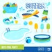 BOYS POOL PARTY - Digital Clipart Set, Pool Clipart, Summer Clipart ...