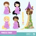PRINCESS TOWER - Digital Clipart Set, Princess Clipart, Fairytale ...