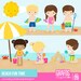 BEACH FUN TIME Digital Clipart Set Beach Clipart Summer | Etsy