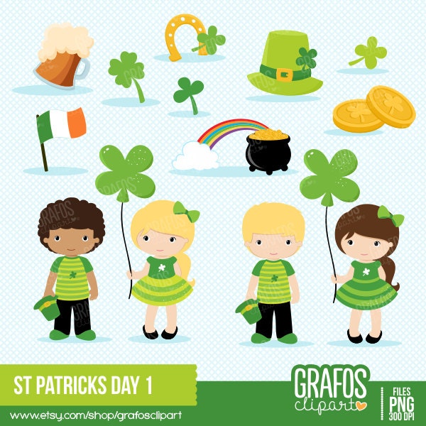 ST PATRICKS DAY Digital Clipart Set Patrick's Day | Etsy