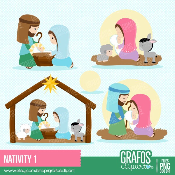 NATIVITY 1 Digital Clipart Set Navidad Clipart Nacimiento | Etsy México