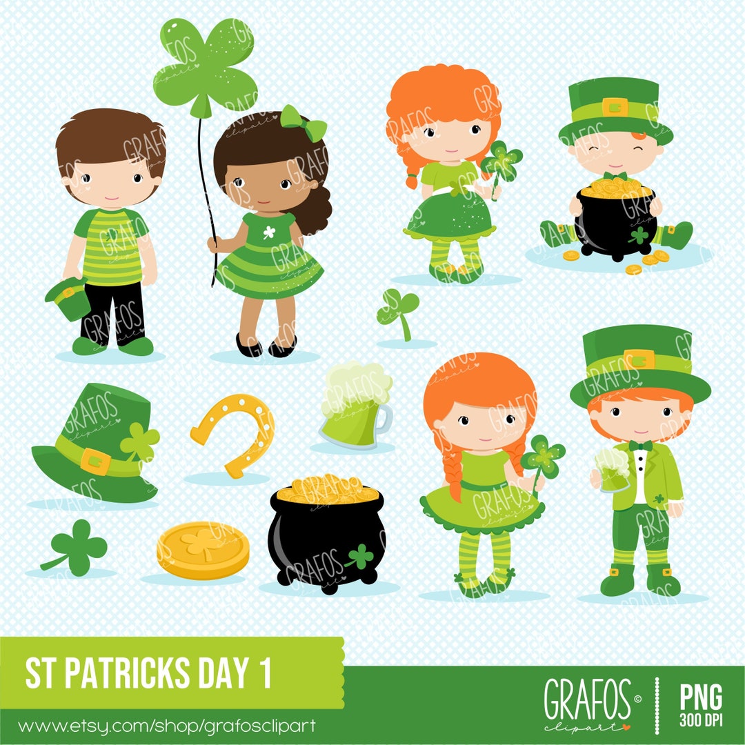 ST PATRICKS DAY - Digital Clipart Set, Patrick's Day Clipart - Etsy