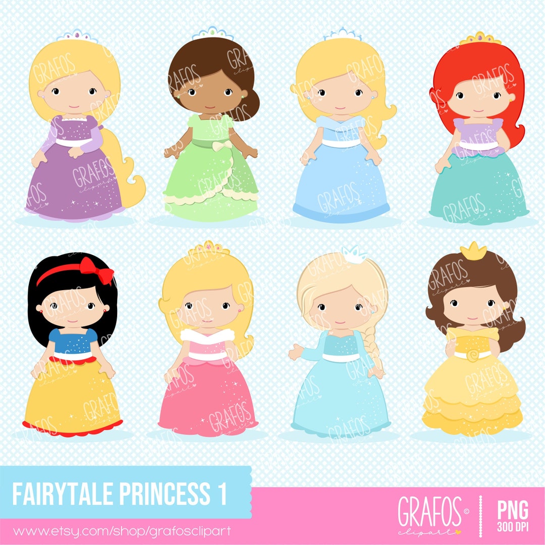 FAIRYTALE PRINCESS 1 - Digital Clipart Set, Princess Clipart, Fairytale ...
