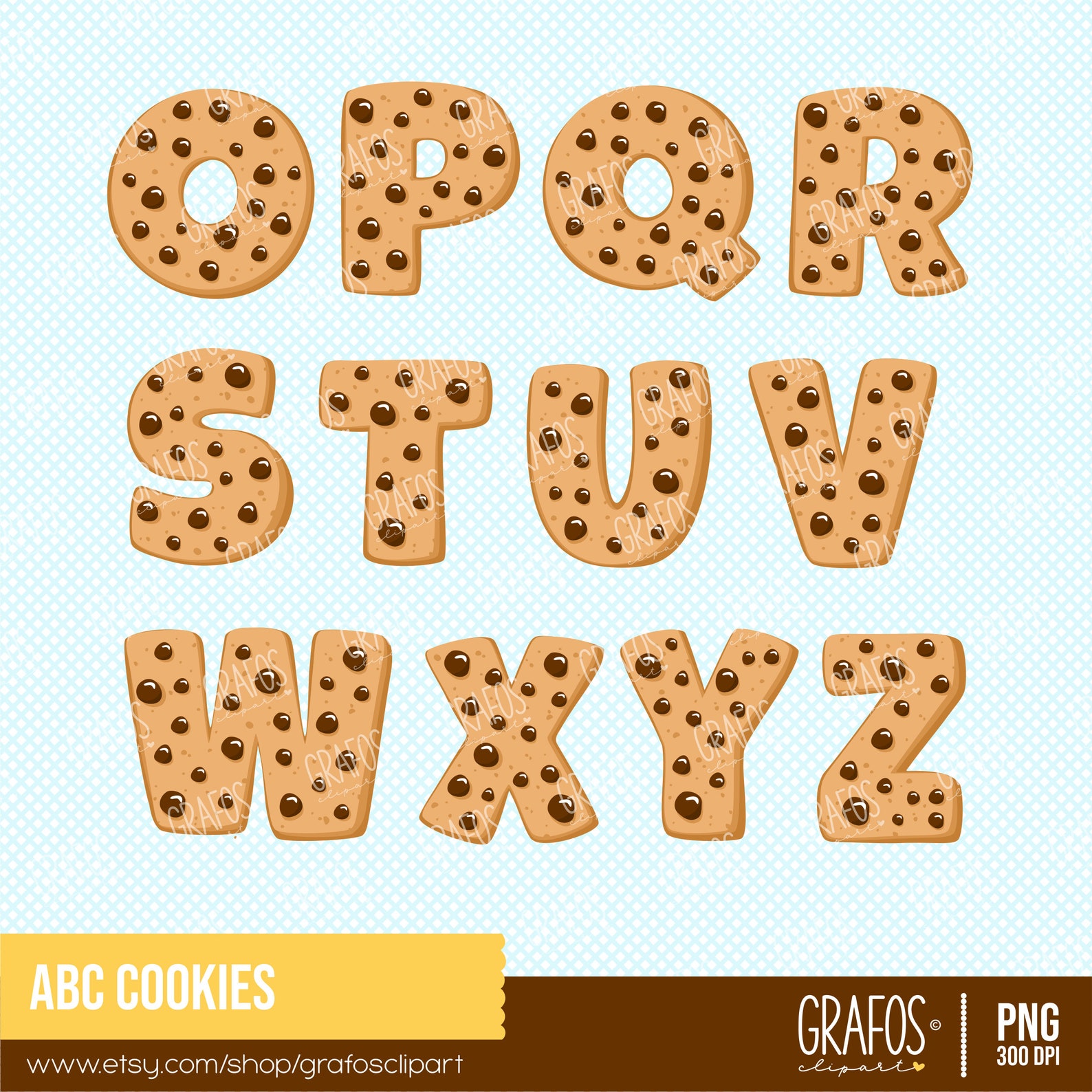 ABC COOKIES Digital Clipart Set Cookies Clipart Alphabet - Etsy