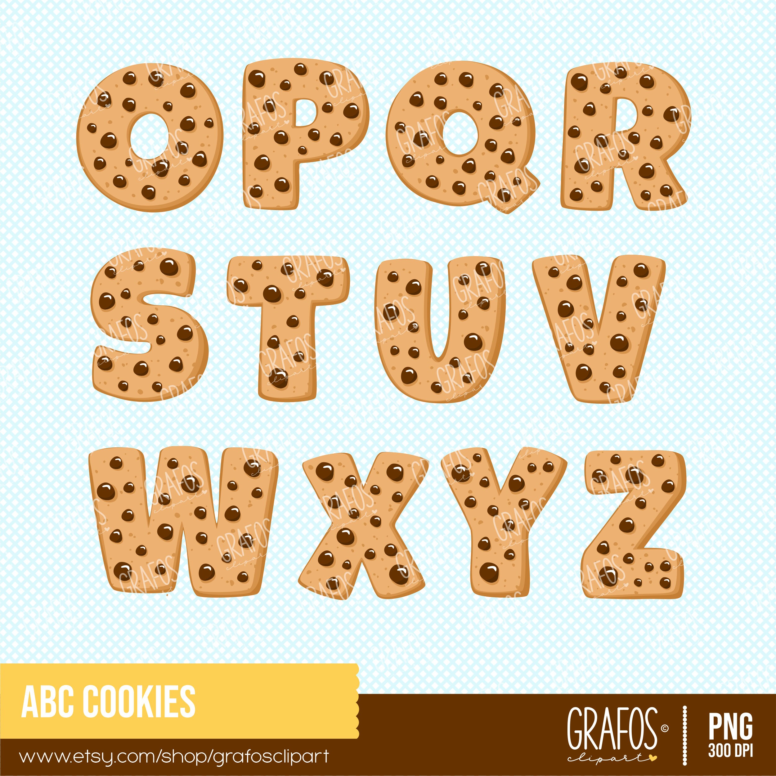 ABC COOKIES Digital Clipart Set Cookies Clipart Alphabet - Etsy