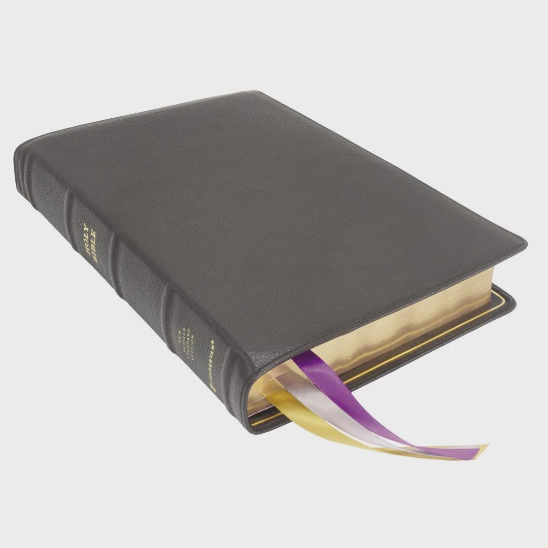 NRSV, Single-column Reference Bible, Premium Goatskin Leather, Black ...