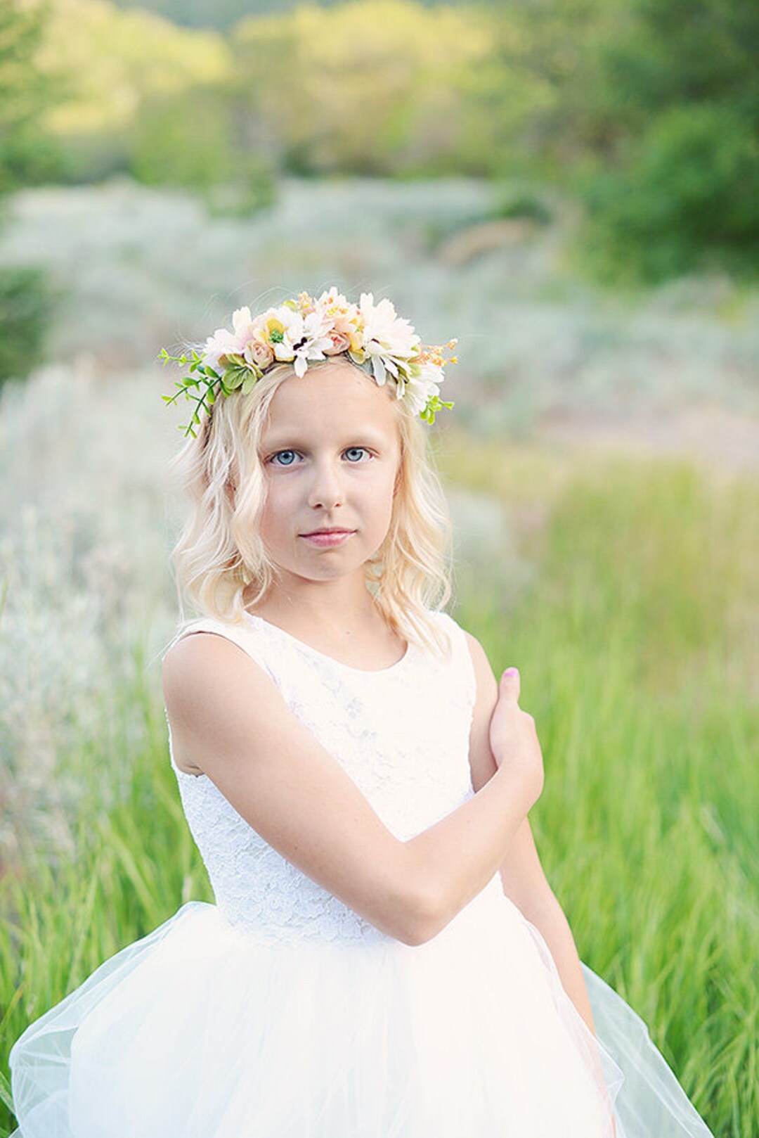 Floral, Yellow and Ivory Flowe Girl Headband - Etsy