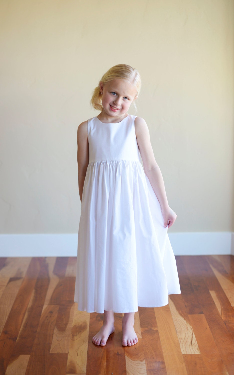 Plain Cotton Dress in White or Ivory - Etsy