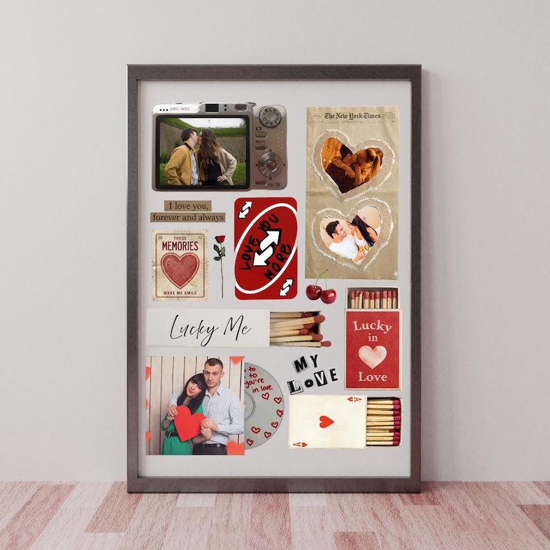 Editable Matchbook Template Canva | Couple Photo Collage Gift | DIY ...