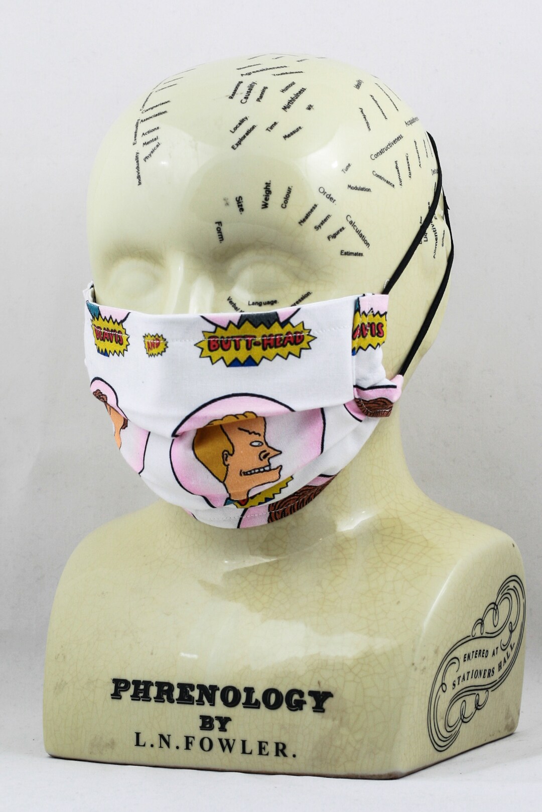 Beavis and Butt-head Pattern Fabric Two Layered, Pleated Face Covering ...