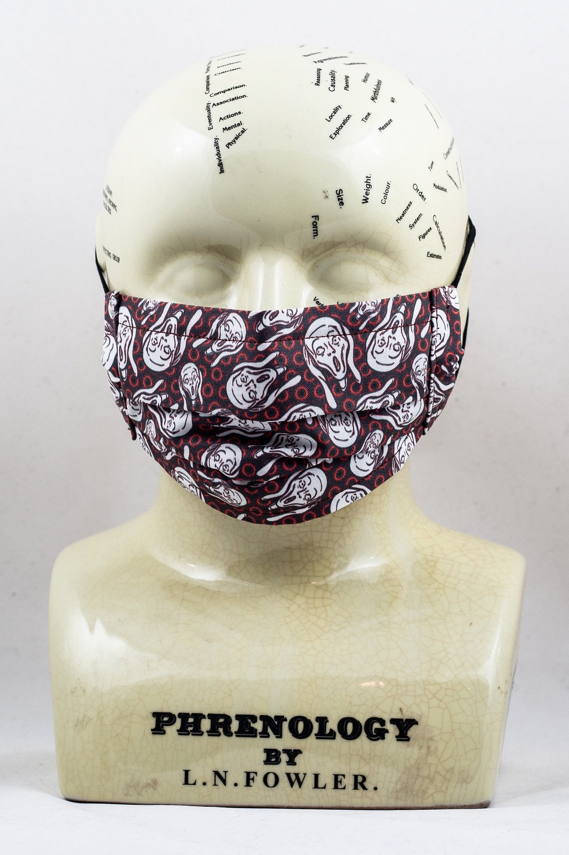 The Scream Pattern Fabric Two Layered Pleated Face Covering - Etsy