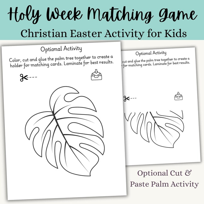 Holy Week Matching Game for Kids | Christian Easter Activity | Bible ...