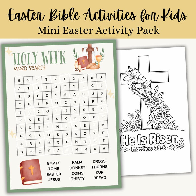 Easter Activities for Kids Printable | Christian Seek and Find, Maze ...