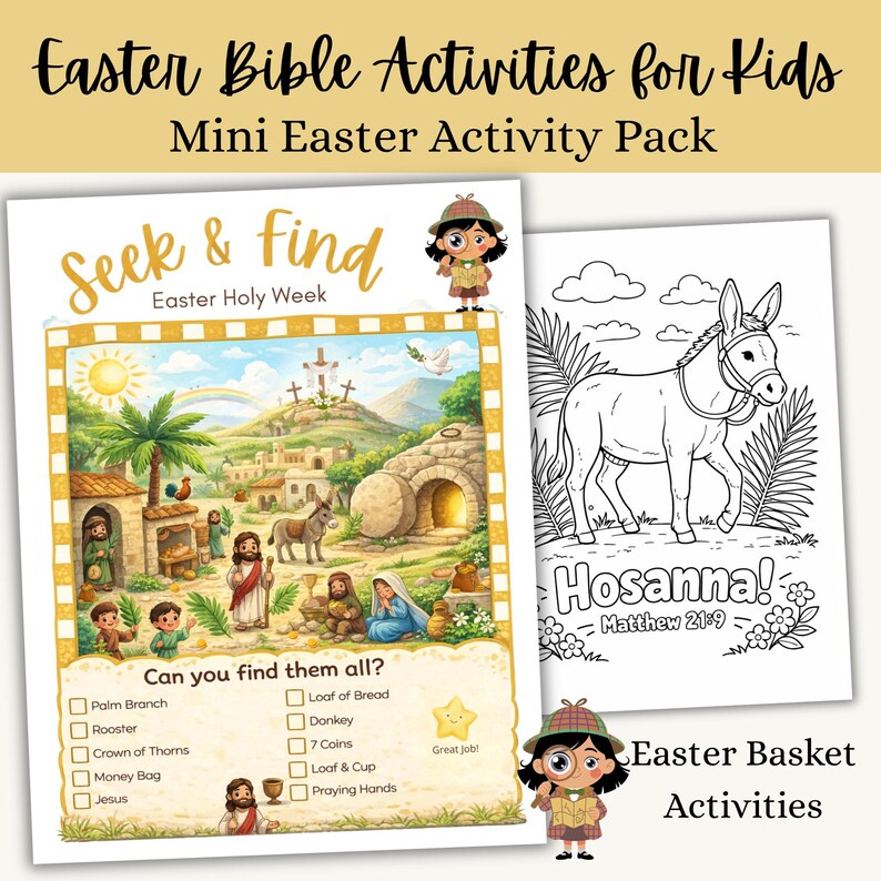 Easter Activities for Kids Printable | Christian Seek and Find, Maze ...