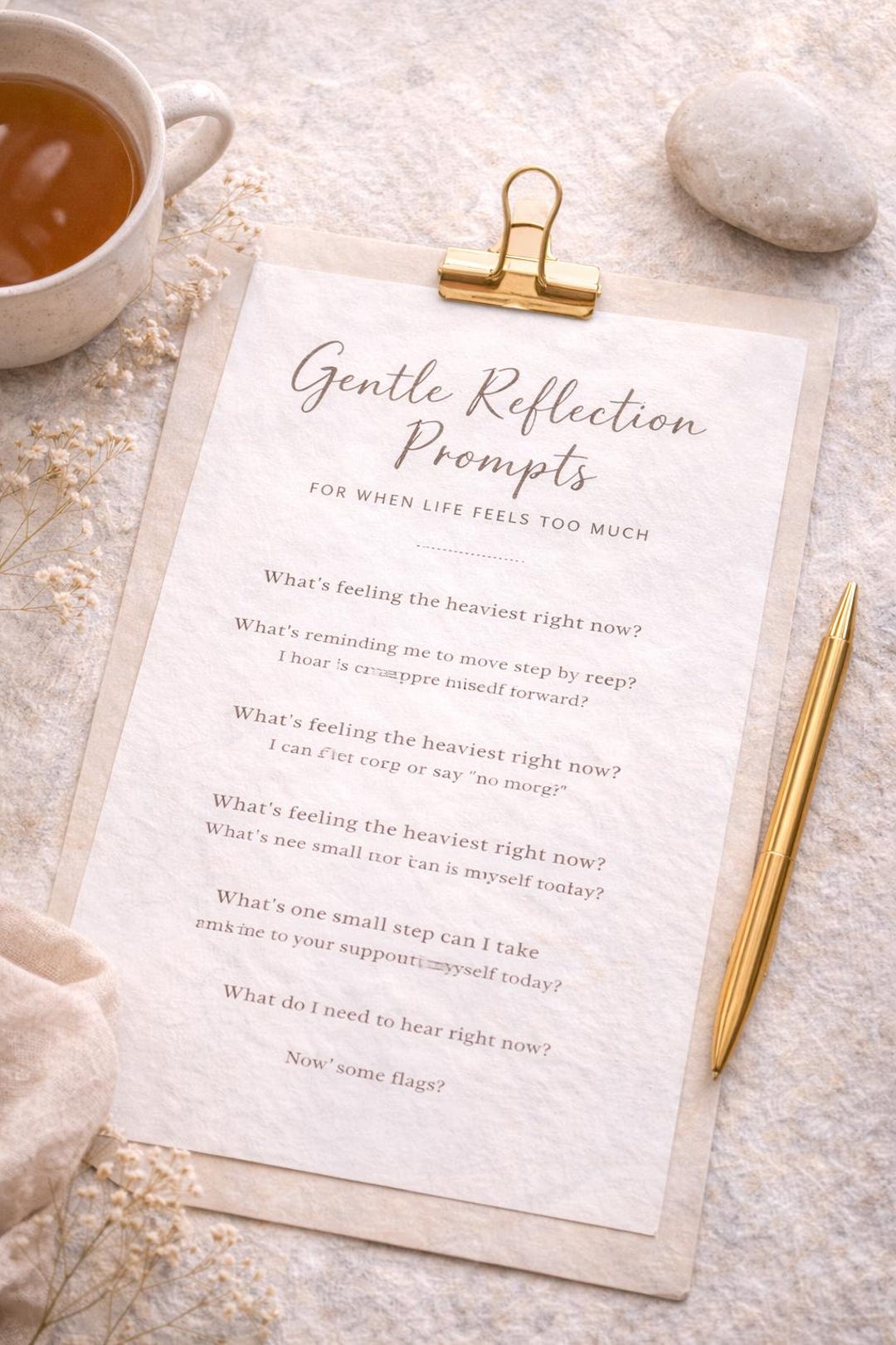 Gentle Reflection Prompts for When Life Feels Too Much (PDF) - Etsy