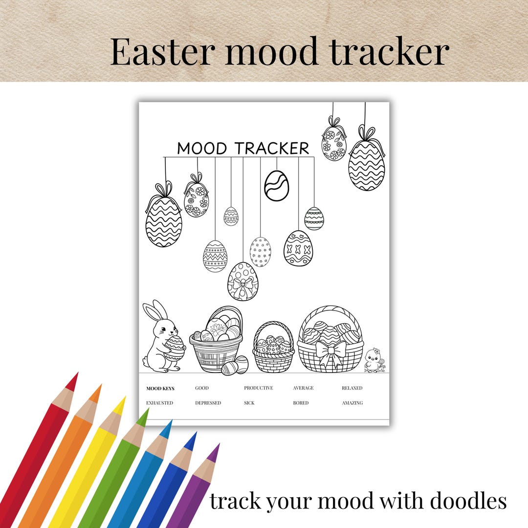 Easter Mood Tracker Printable – Spring Coloring Page for Kids & Adults ...