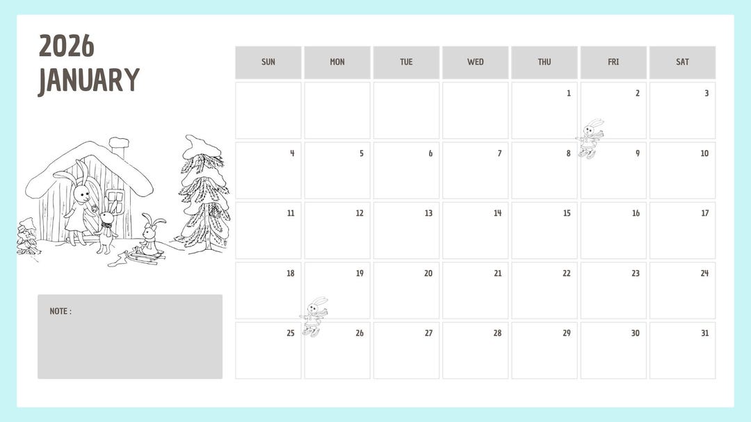 Cozy Monthly Calendar - Etsy