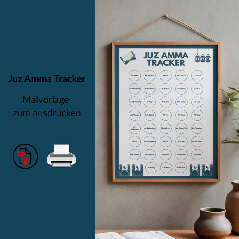 Printable Quran Tracker | Juz Amma Tracker PDF | Quran Tracker for Kids ...