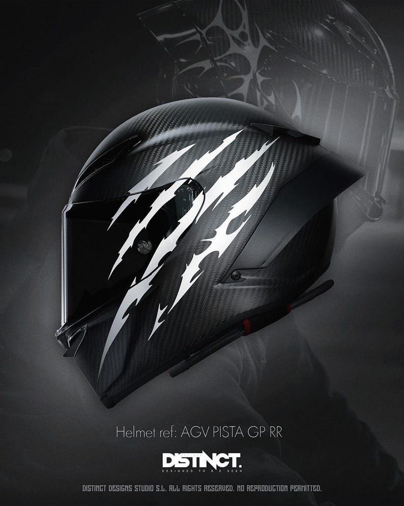 Claw Helmet Decal – Aggressive Motorcycle Helmet Sticker – Scratch ...