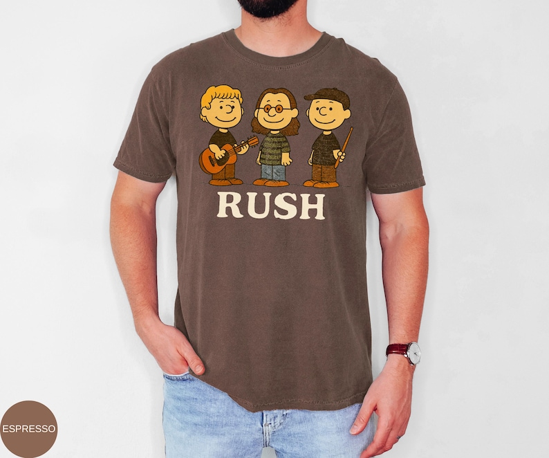 Retro Trio Music Illustration Shirt Vintage Rush Band Cartoon Style ...