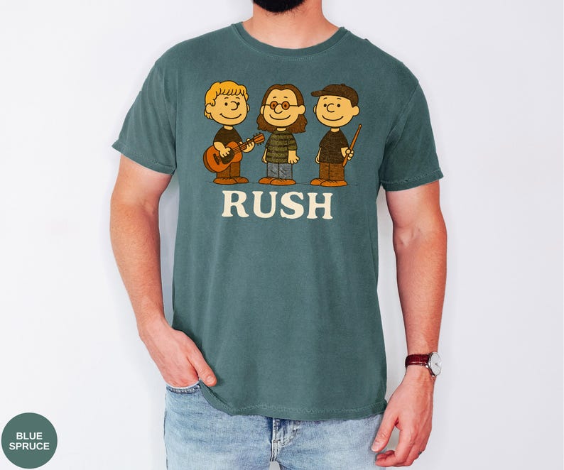 Retro Trio Music Illustration Shirt Vintage Rush Band Cartoon Style ...