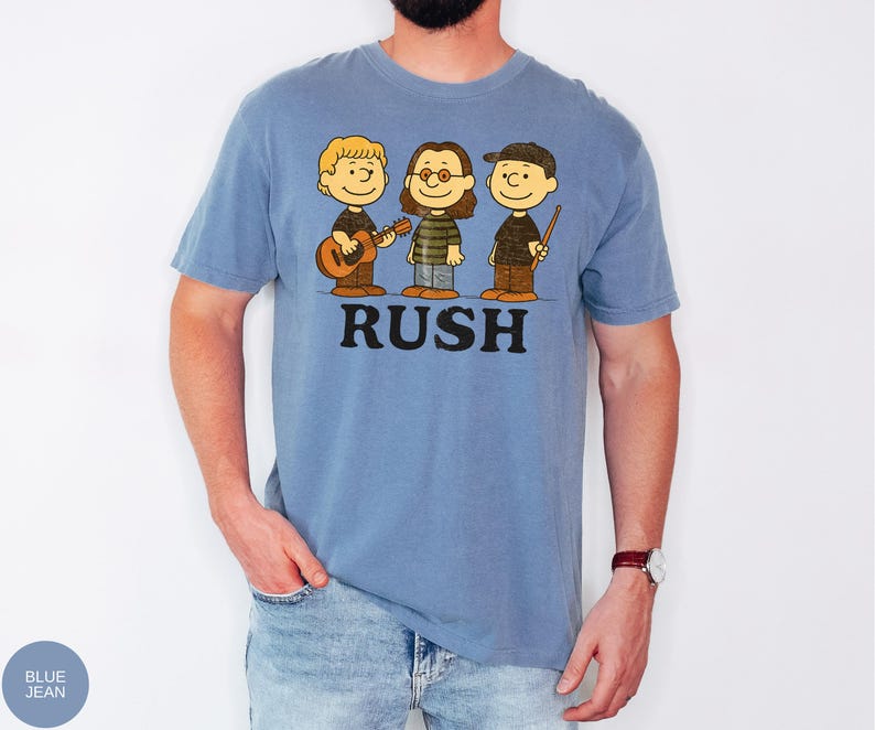 Retro Trio Music Illustration Shirt Vintage Rush Band Cartoon Style ...