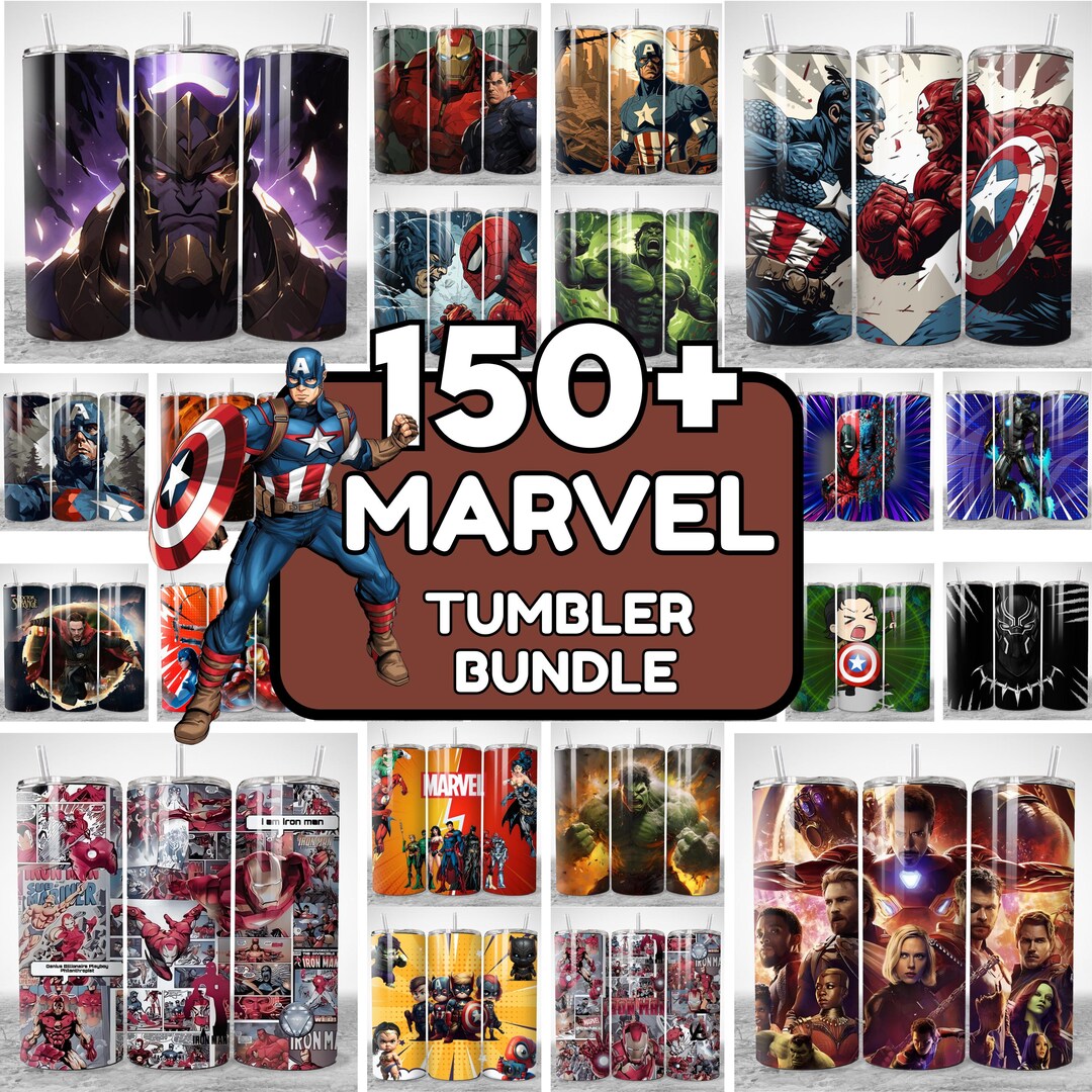 150+ Marvels Tumbler Wrap Bundle Superheros Tumbler Wrap Spiderman ...