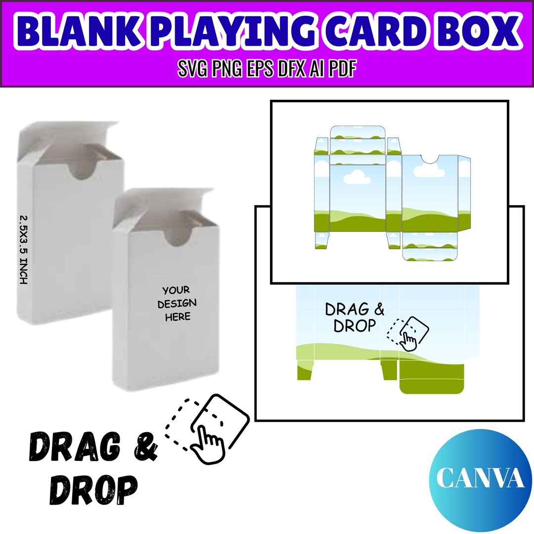 Playing Card Box Template Canva Playing Cards Box Template Custom Poker ...