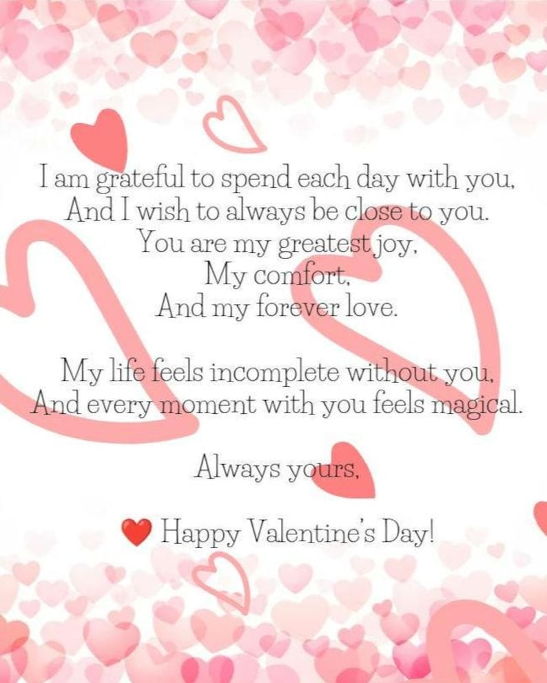 Romantic Valentine’s Day Letter Personalized Love Note for Partner ...