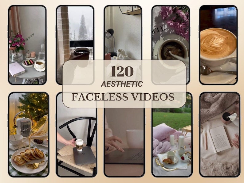 120 Minimalist Faceless Aesthetic Reels Bundle, Cozy Lifestyle B Roll ...