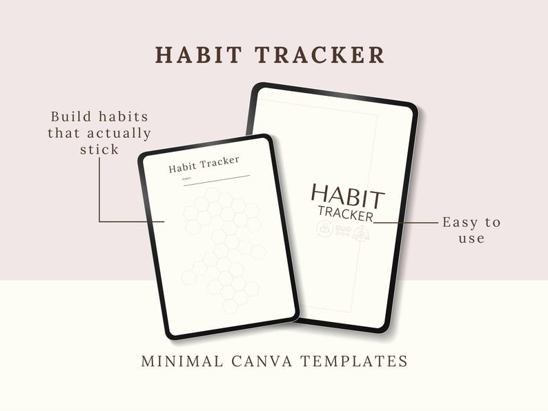 Minimal Habit Tracker Printable Bundle Monthly Habit Planner Daily ...
