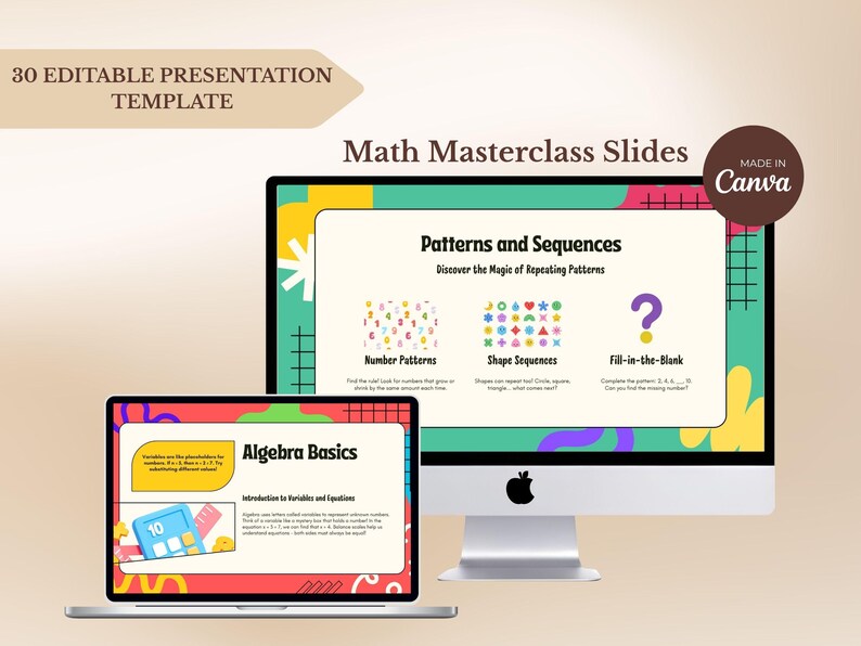 Colorful Math Masterclass Slides Canva Presentation Template Elementary ...
