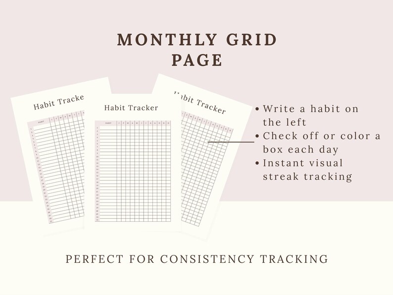 Minimal Habit Tracker Printable Bundle Monthly Habit Planner Daily ...