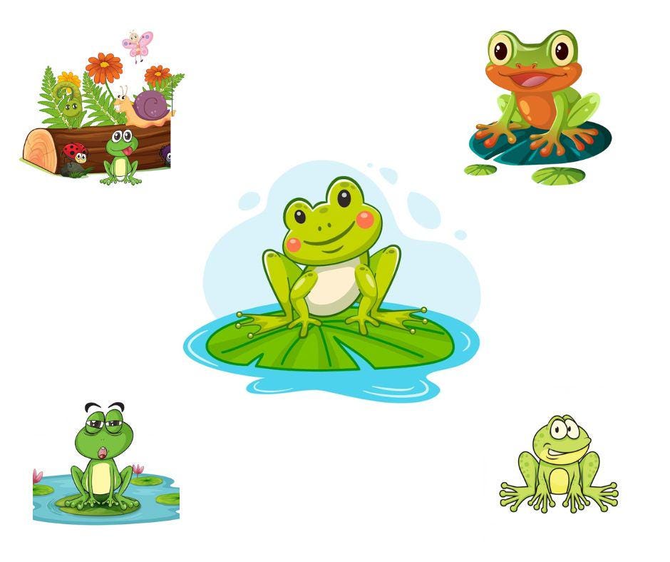 Frog Clipart Bundle 400+ JPG – High Resolution Frog Illustrations for ...