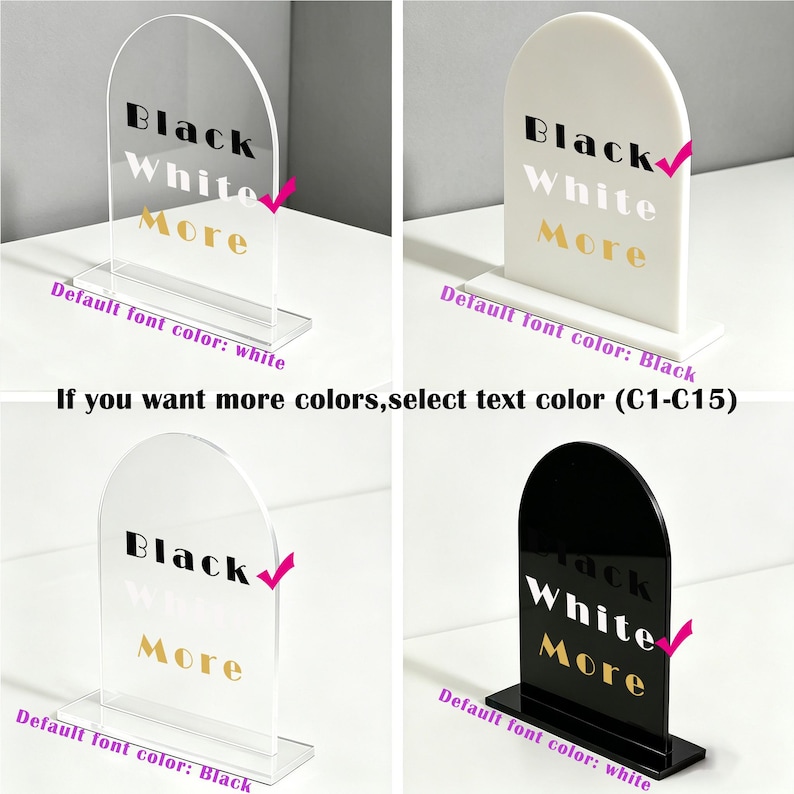 Custom Arch Acrylic Sign | Personalized Table Sign With Stand | Wedding ...