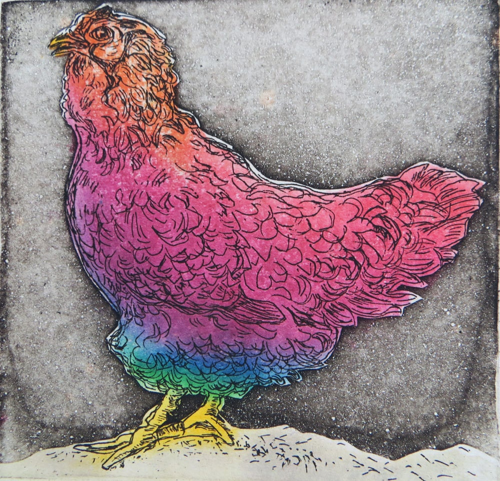 A Collaborative Print: Hen - Etsy